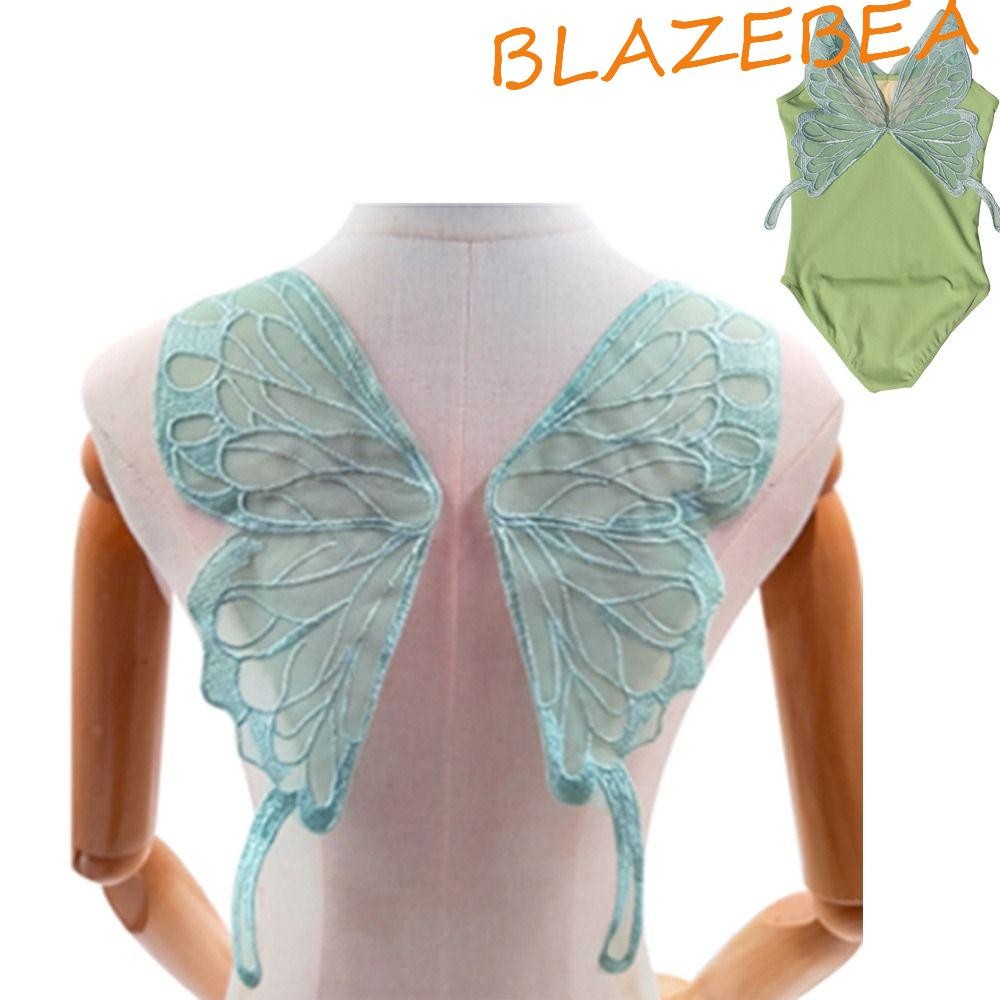 BLAZEBEA ปีกผีเสื้อ Appliques,ลูกไม้ผ้า Organza ผีเสื้อปีกแพทช์,อเนกประสงค์เสื้อผ้าสติกเกอร์ปัก ...