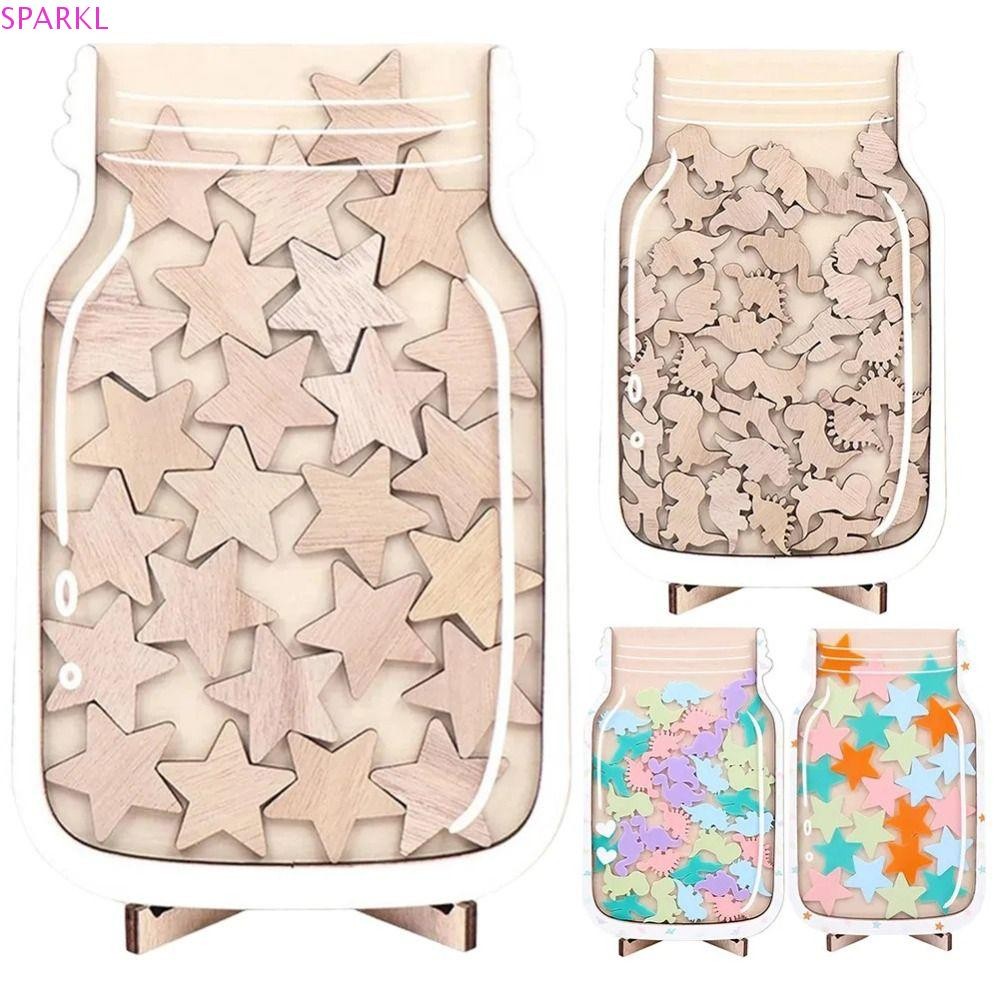 SPARKLENOVA Positive Beahavior Rewards Jar, ไม้การ์ตูนเด็ก Star Reward ...