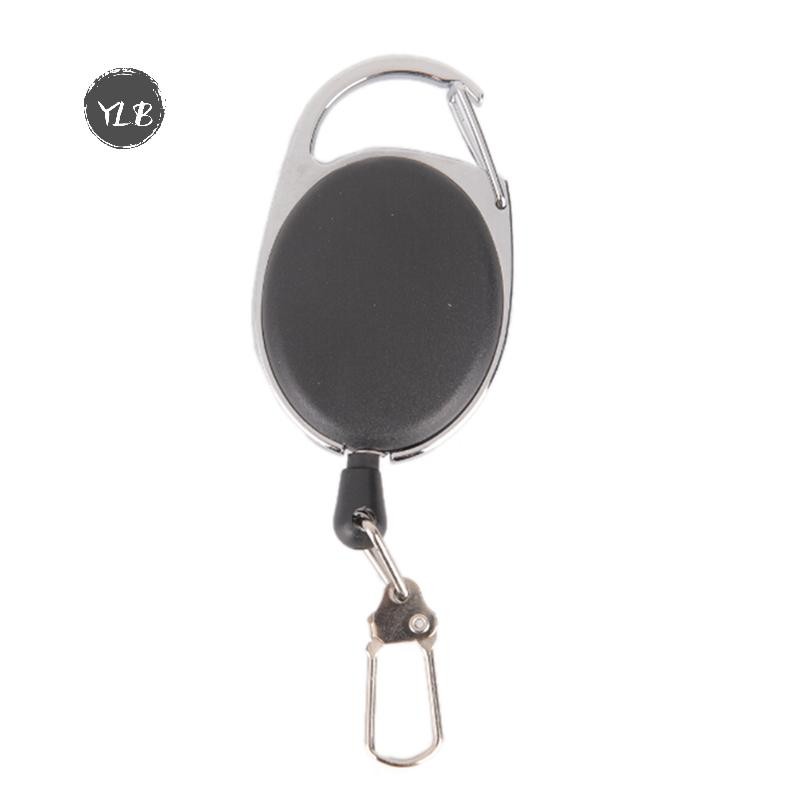 YLB> Retractable Key Chain Reel สายเหล็ก Recoil Belt Key Ring Badge ...