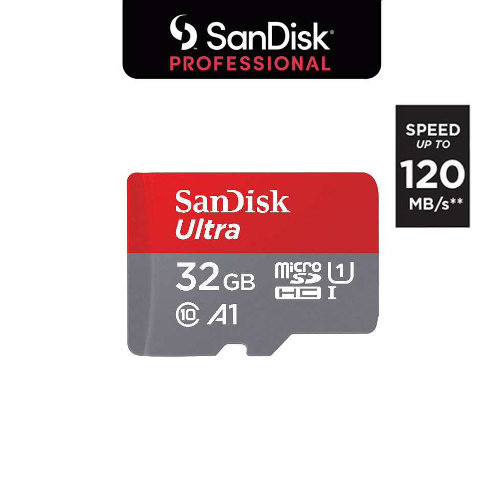 Sandisk Ultra MicroSDHC UHS-I 32GB ความเร็วอ่านสูงสุด 120 MB/s U1 A1 (SDSQUA4-032G-GN6MN ...