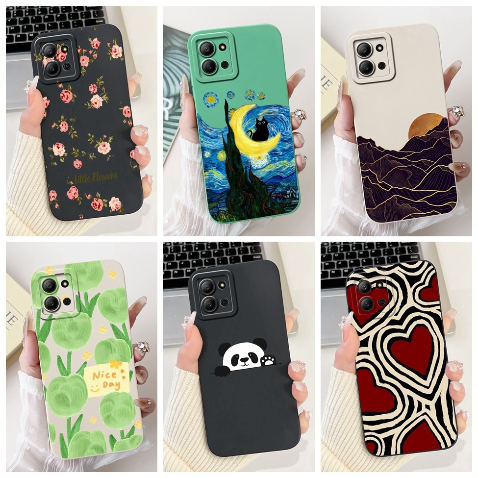 Infinix Hot 11 2022 กรณีแฟชั่นดอกไม้แมวน่ารัก Panda ซิลิโคนปกหลัง Hot ...