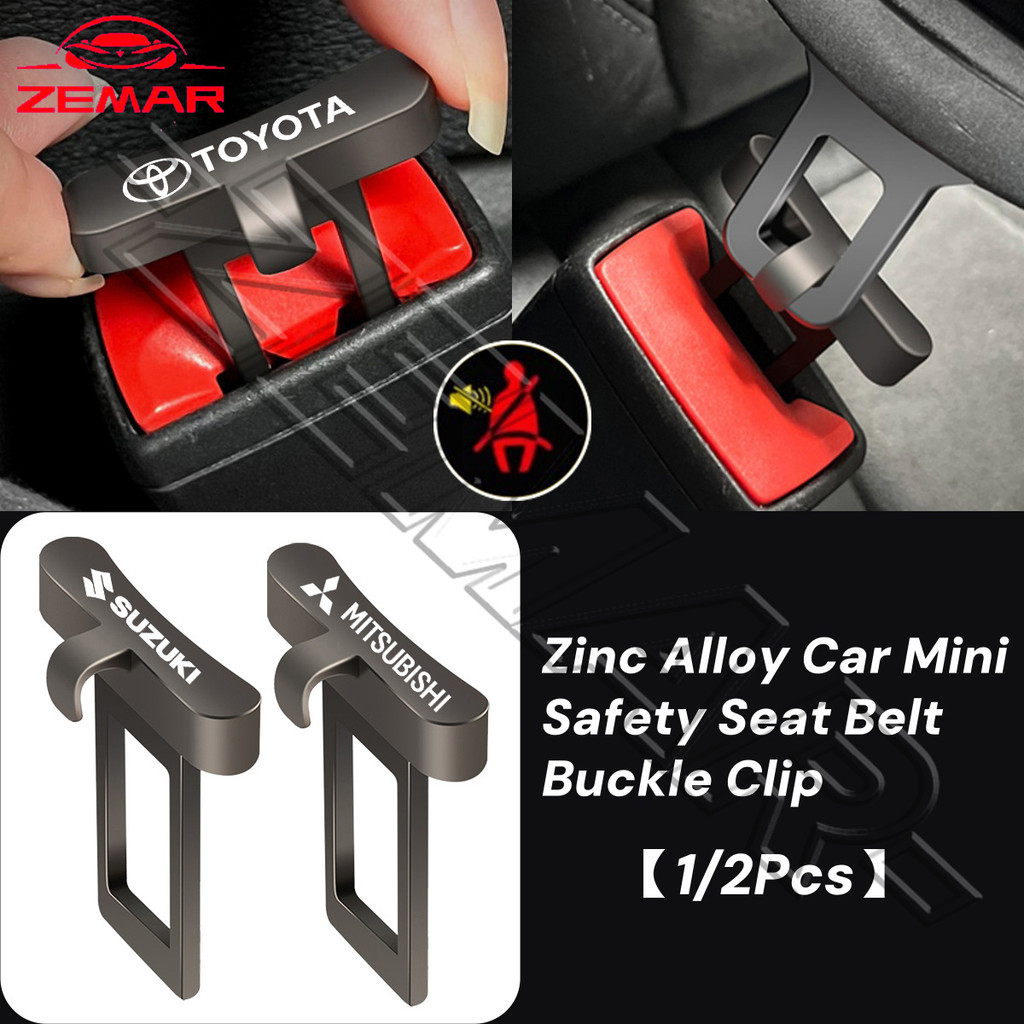1/2 ชิ้นโลหะผสมสังกะสีรถ Mini เข็มขัดนิรภัยคลิปหัวเข็มขัดซ่อนเข็มขัด ...