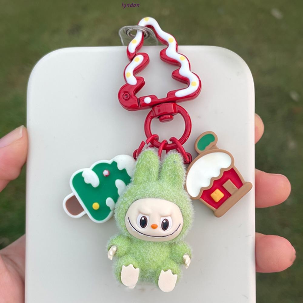 Lyndon นั่งลง Labubu จี้, House Ghost Christmas Labubu Key แหวน, น่ารัก ...