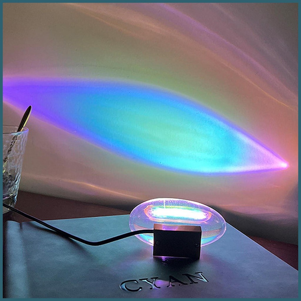 Rainbow Glass Projection Night Light 16 สีโคมไฟสายรุ้งตกแต่งภายใน ...