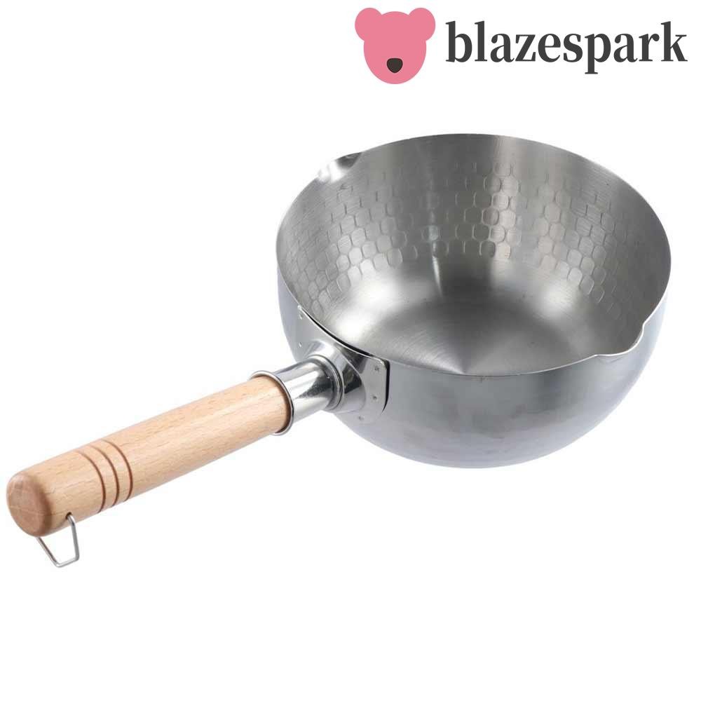 Blazespark กระทะหิมะ, หม้อนมญี่ปุ่นที่ไม่เคลือบเหล็กสแตนเลส, ครัวเรือนไม่ติดพร้อมฝาปิดด้ามไม้ ...