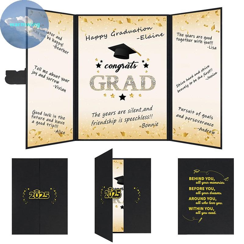 Warmwing 2025 หนังสือแขกรับปริญญา Alternative, Black Gold Class Of 2025 ของตกแต่งงานปาร์ตี้รับ ...