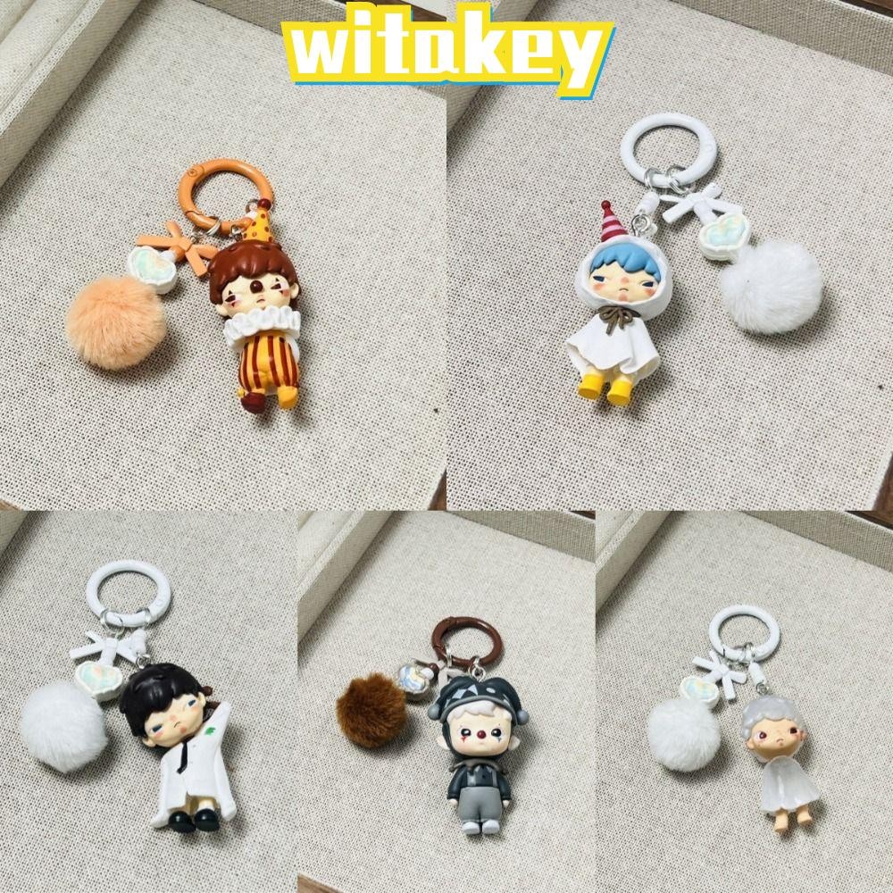 Witakey Hirono Shelter Series พวงกุญแจ, POP MART การ์ตูน Hirono Reshape Series จี้กระเป๋า, PVC ...