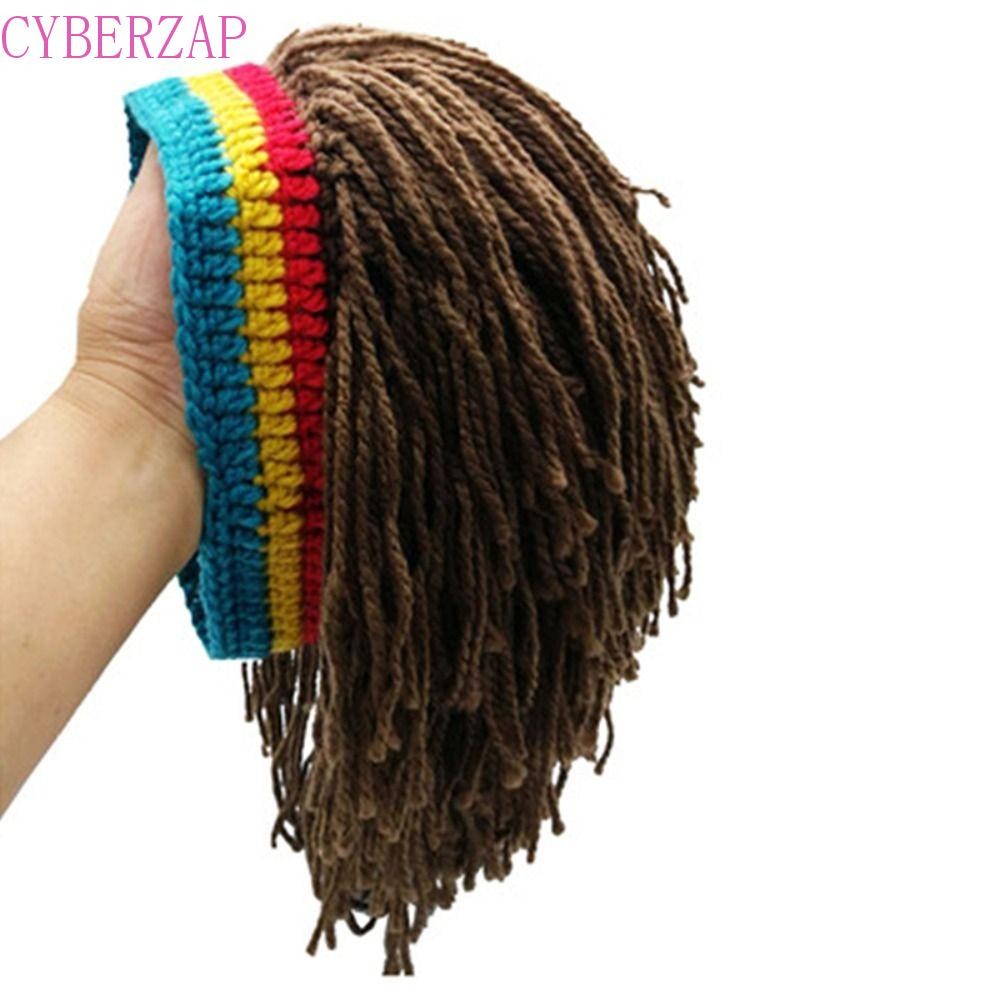 CYBERZAP Reggae Dreadlocks วิกผมแฟนซีสีน้ําตาล Jamaigan ถัก Beanies วิก ...