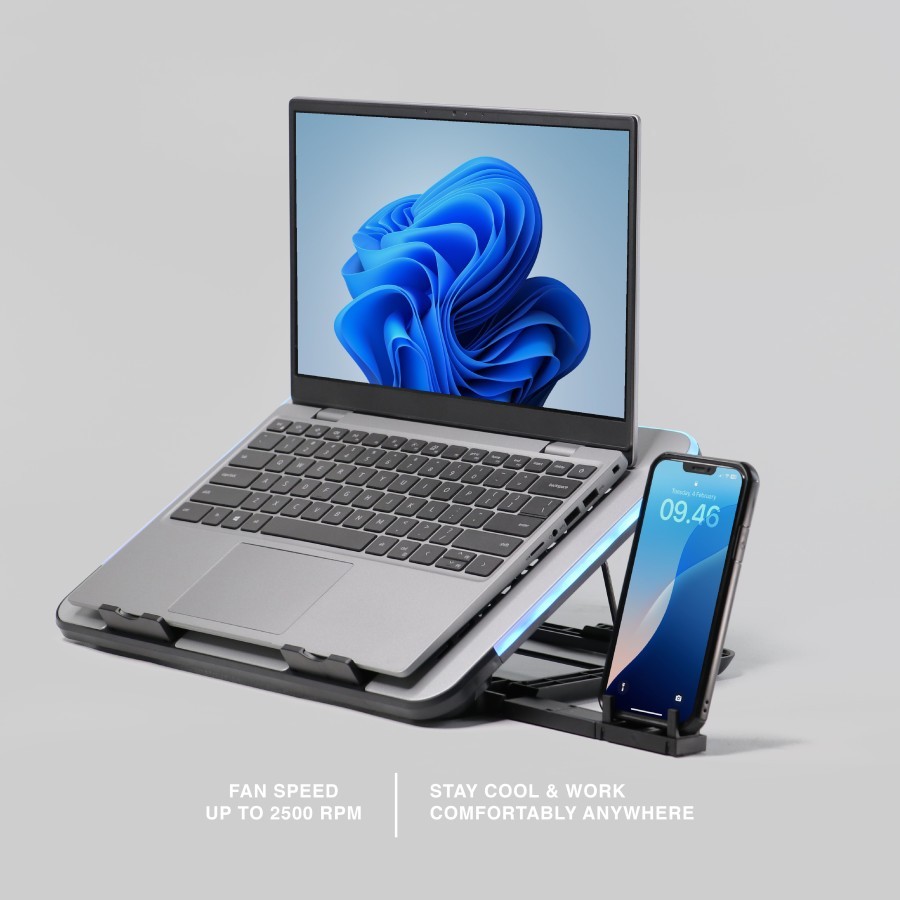 REXUS Gaming Breeze RGB 6Fan B145 Silver Notebook พร้อมที่วางโทรศัพท์ ...