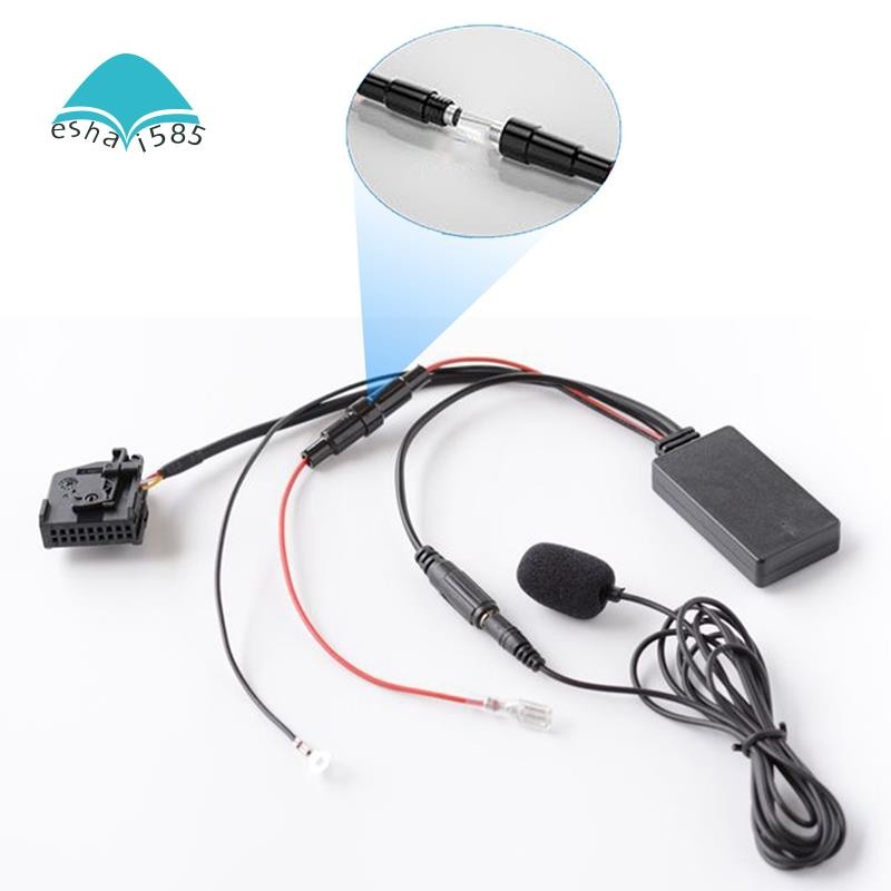 Eshai585Carไร้สายบลูทูธอะแดปเตอร์แฮนด์ฟรี Mic AUX สาย MFD2 RNS2 สําหรับ ...