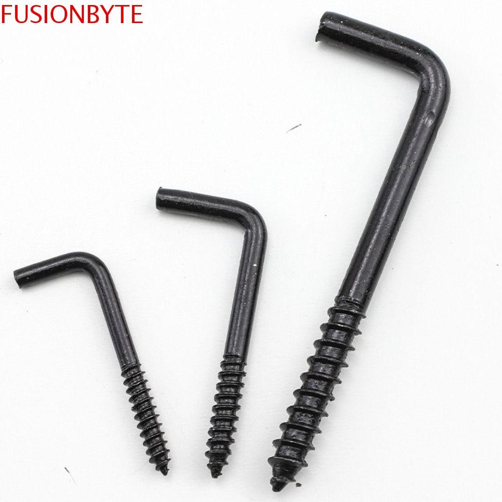 Fusionbyte ตะขอรูปตัว L 10 ชิ้น, สกรูเหล็กสีดําในตะขอเพดาน, ห้องครัวมุมขวาเจ็ดรุ่นเกลียวเกลียว ...