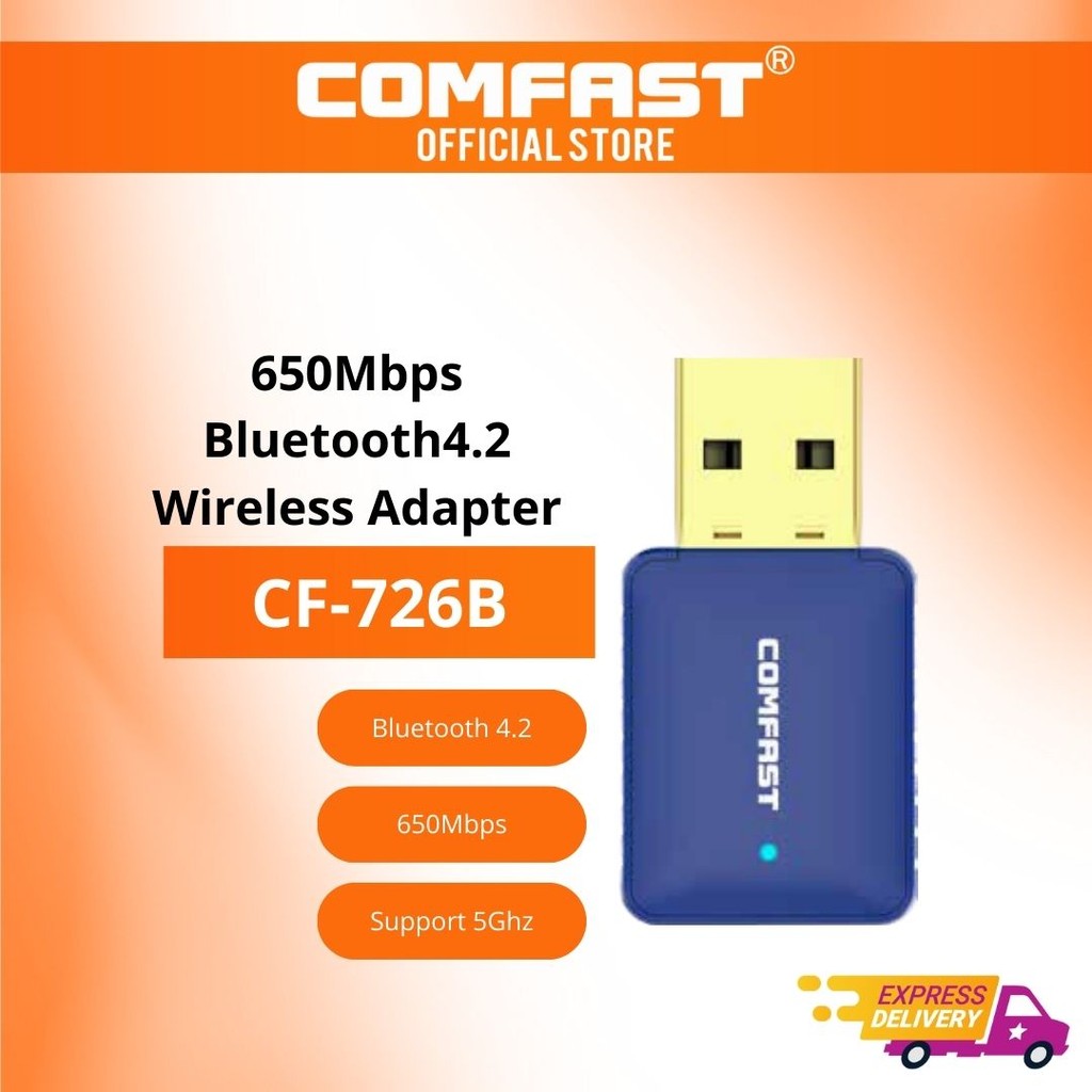 Usb Wifi Receiver อะแดปเตอร์ไร้สาย 5Ghz 650Mbps พร้อม Bluetooth 4.2 ...