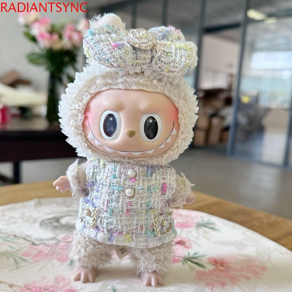 Radiantsync 1 ชุดนั่ง Party Labubu ตุ๊กตาเสื้อผ้า, ชุดเปลี่ยน Labubu II ชุดตุ๊กตา, ชุด DIY คอลเ ...