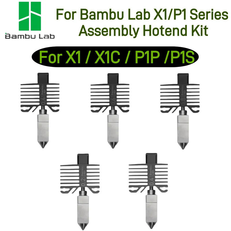 Bambu lab Original X1/P1 Series Hotend Kit Hardened Steel Nozzle 0.2/0. ...
