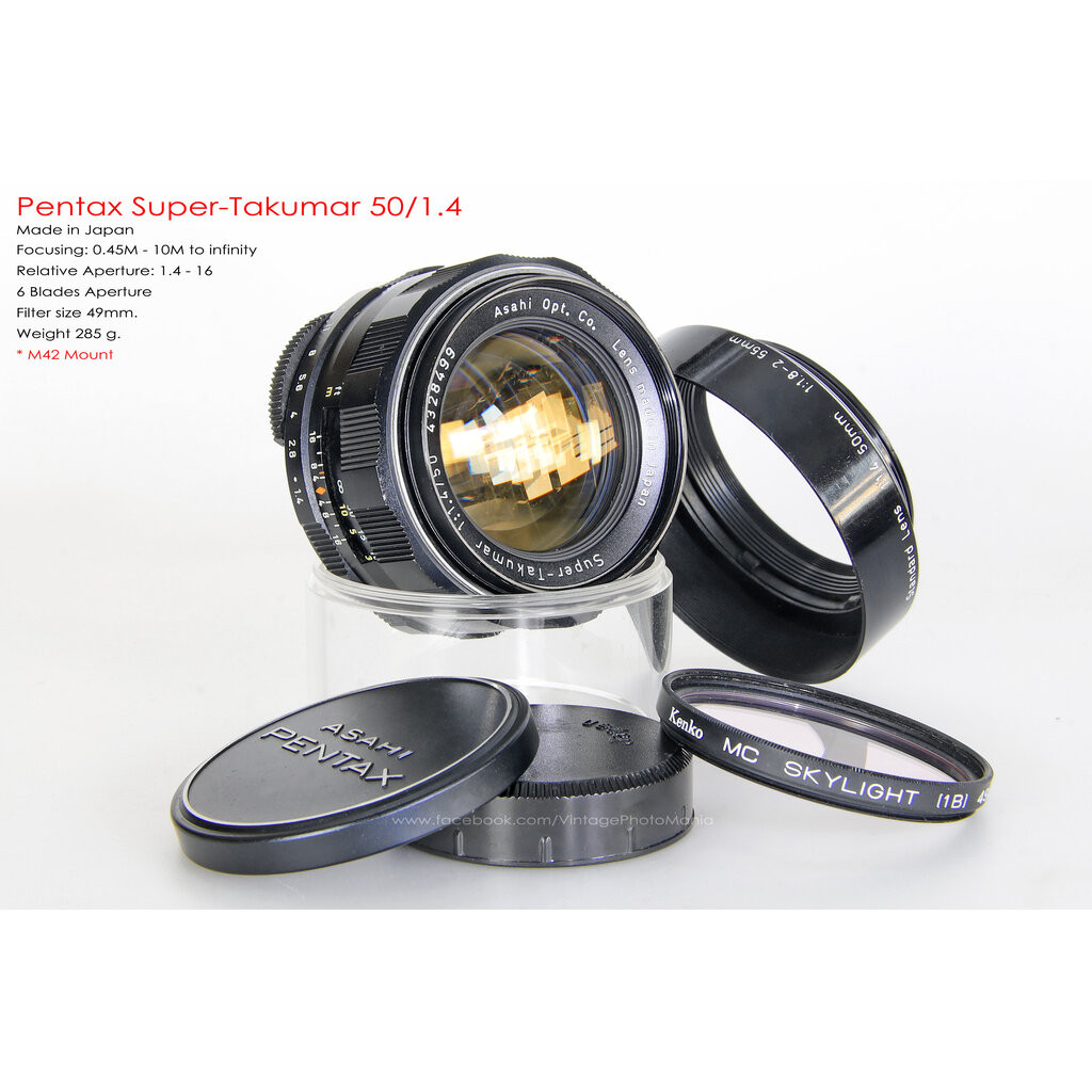Pentax Super-Takumar 50/1.4 *M42 Mount เลนส์ละลายหลังรุ่นฮิตของทาคูม่า ...