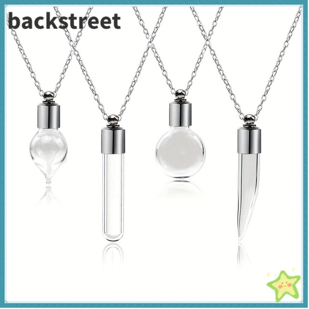 Backstage สร้อยคอขวดแก้ว, พร้อมโซ่ Fillable Wishing ขวด, แก้วใส Keepsake DIY น้ําหอม Vial จี้ ...