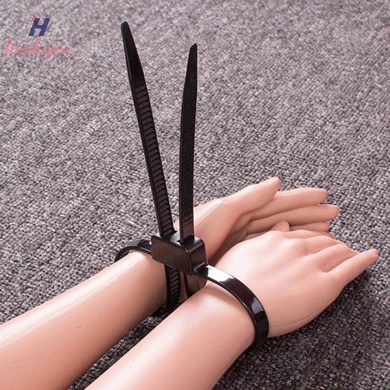 Flex Cuffs พลาสติกไนลอนทิ้ง Zip Tie ความเหนียว Cable Handcuff ความปลอดภัยสาธารณะ Enforcement ...