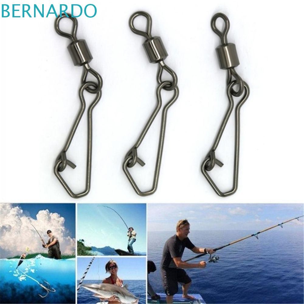 BERNARDO ตกปลาแบริ่งเครื่องมือตกปลา 50 ชิ้น Rolling Swivel พร้อม Hooked Snap Fishing Hook ...