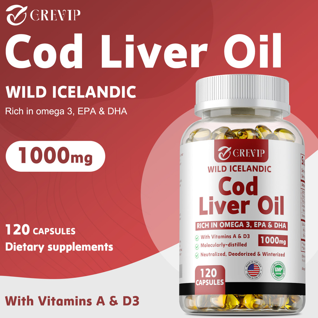Coolkin Cod Liver Oil Softgels, Rich in Omega-3, วิตามินที่มีศักยภาพสูง ...