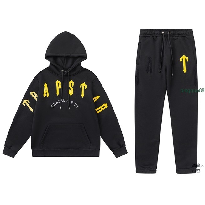 Trapstar คลาสสิกสีเหลือง Rainbow Gradient Letter ผ้าขนหนูปักหลวมสบายๆ ...