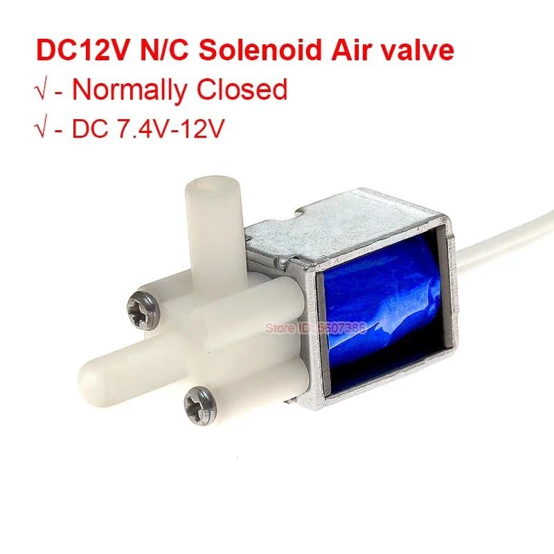 Dc 12V Micro Mini โซลินอยด์วาล์วไฟฟ้า N/C ปกติปิดควบคุมไฟฟ้า Air Valve ...