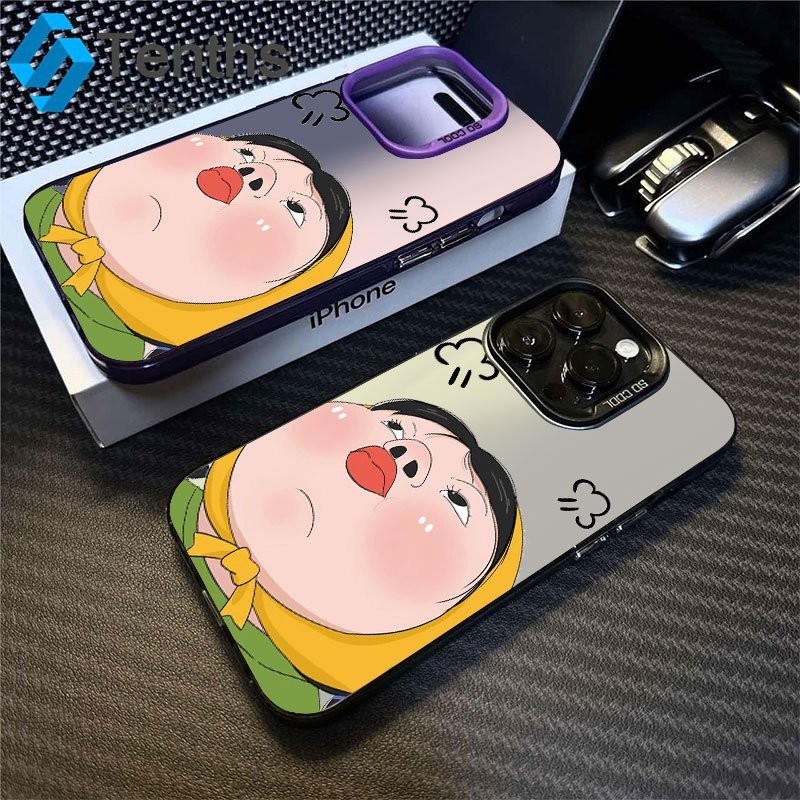 กรณีเงินสี For IPhone 8 7 Plus 16 11 1213 15 14 Pro Max X XR Xs Max สาว ...