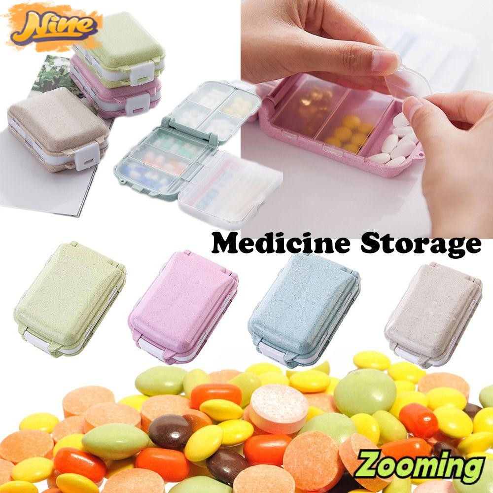 Zooming ยาแยกในครัวเรือน Moisture-proof Drug Organizer ยาฟางข้าวสาลี ...