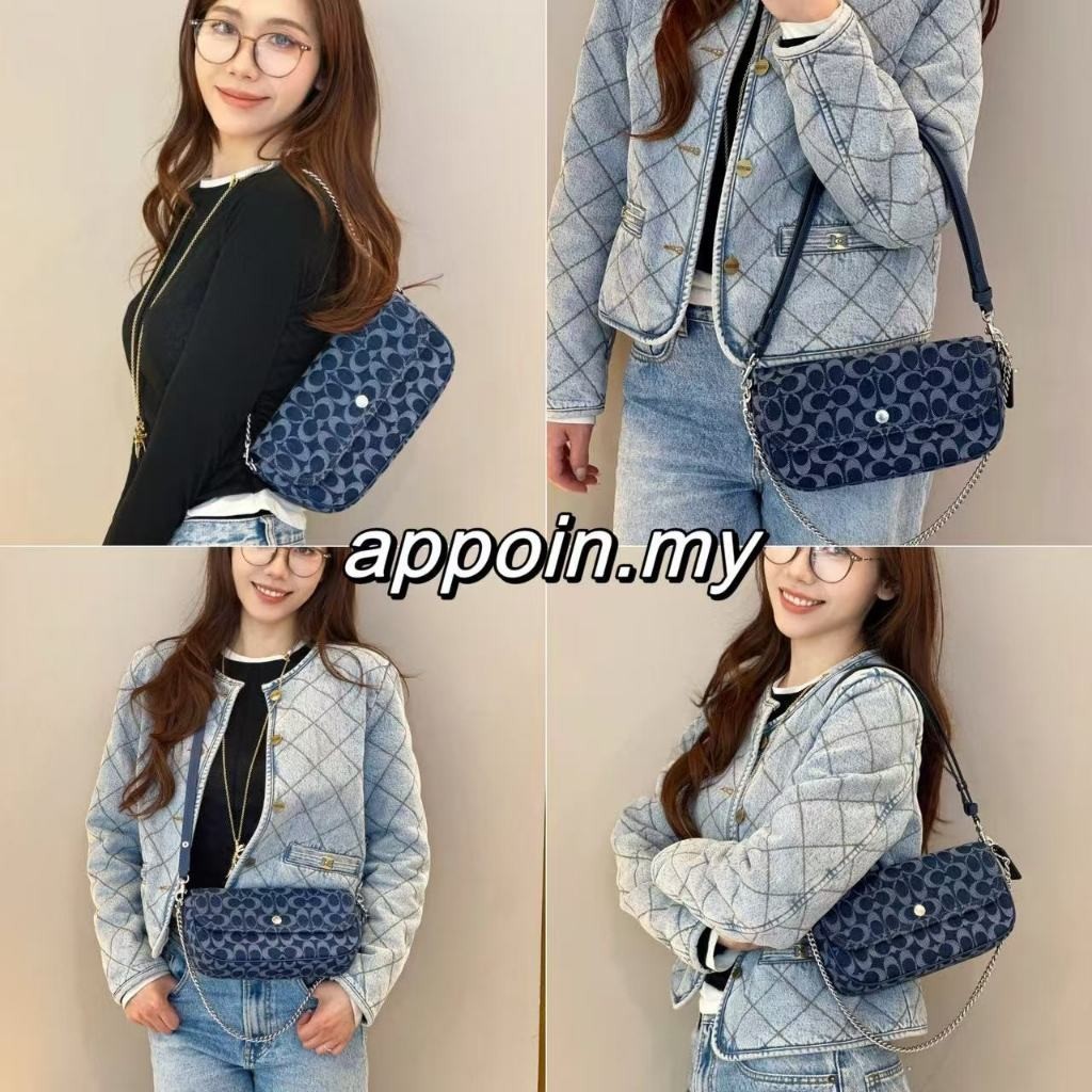 Brook 24 CAT60 woman handbag Flip closure blue shoulder กระเป๋า COAC H ...