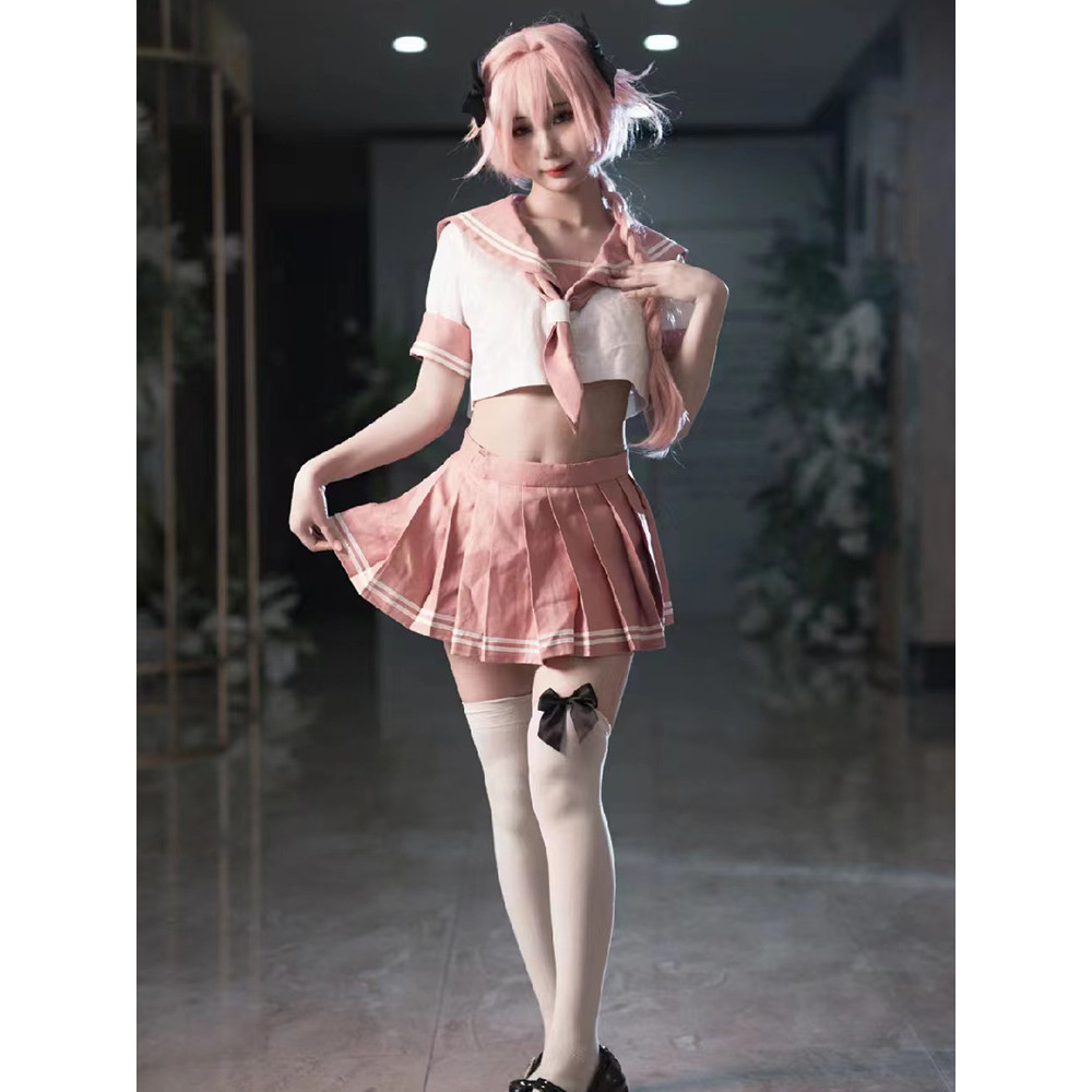 Astolfo Afu cos Suit Real Anime Large Size คอสเพลย์ Student Sailor JK ...