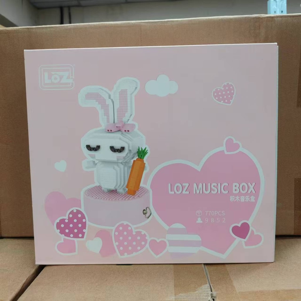 ※LOZ Lizhi กล่องดนตรีหมุนรูปกระต่ายรักสร้างสรรค์ บล็อกการศึกษา ของประดับ | Shopee Thailand