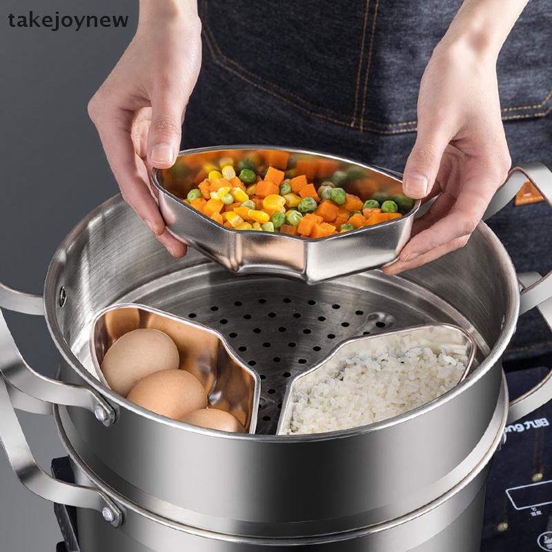 [takejoynew] สแตนเลสแผ่นนึ่งพัดลมรูปแบ่งหม้อนึ่งหม้อหุงข้าวชามนึ่งแบ่งแผ่นนึ่งอุปกรณ์ครัว KLB ...