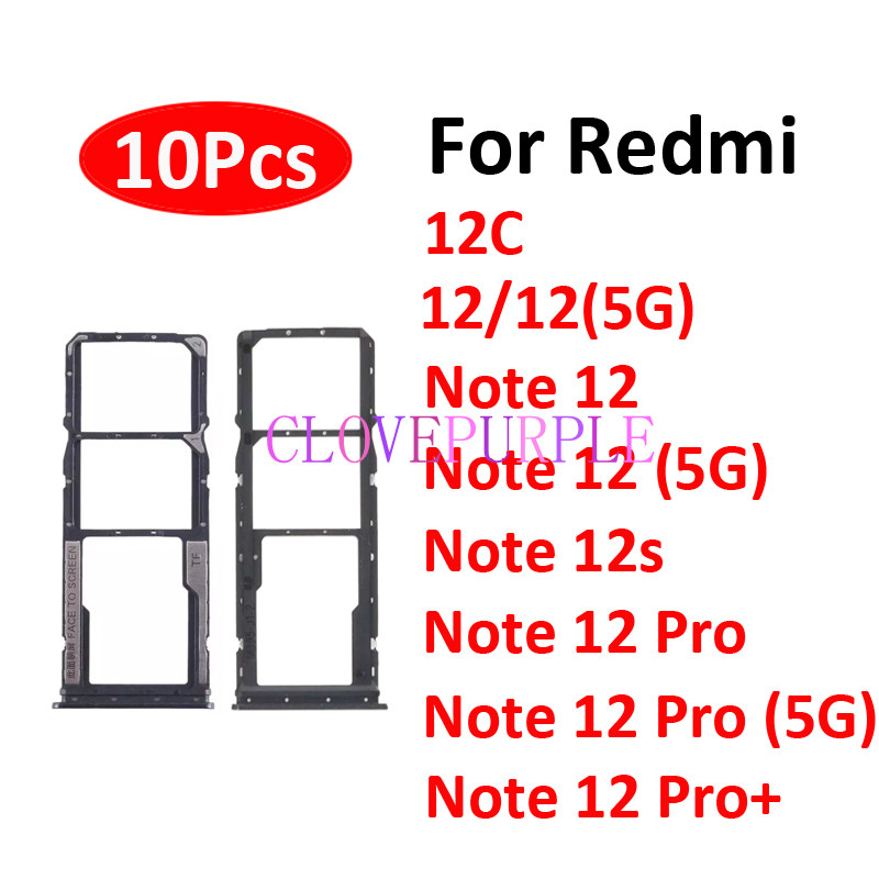 10 ชิ้น SIM SD การ์ดถาดสําหรับ Xiaomi Redmi หมายเหตุ 12 Pro Plus 5G 12 ...
