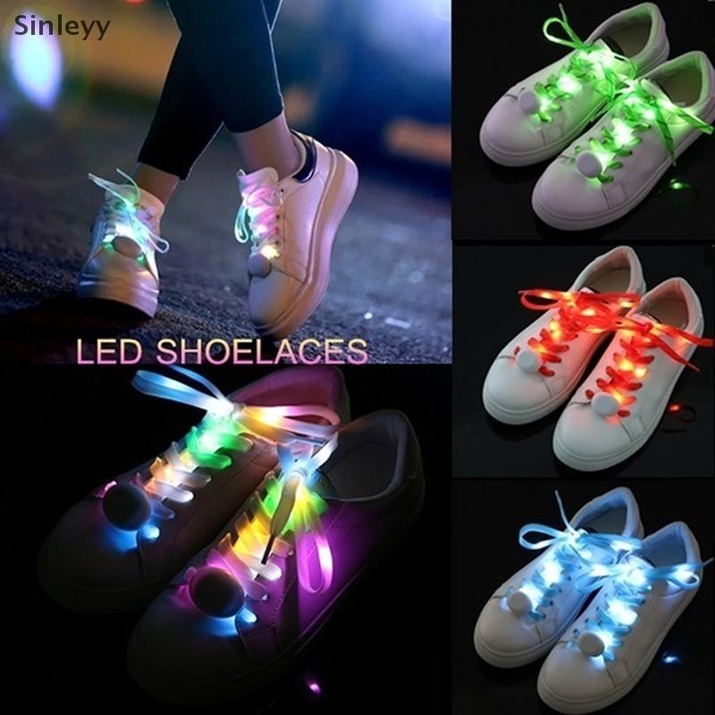 Nle LED รองเท้า Laces Flash Light Up Colours Glow กระพริบผ้าฝ้าย ...