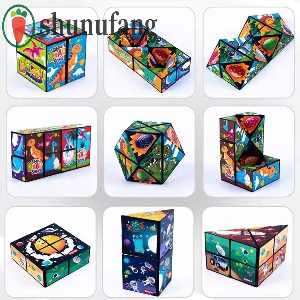 UNUF Magic Cube, 3D หมุนไดโนเสาร์ Intelligence Cube Magic ของเล่น, Magic ของเล่นที่มีสีสัน ...