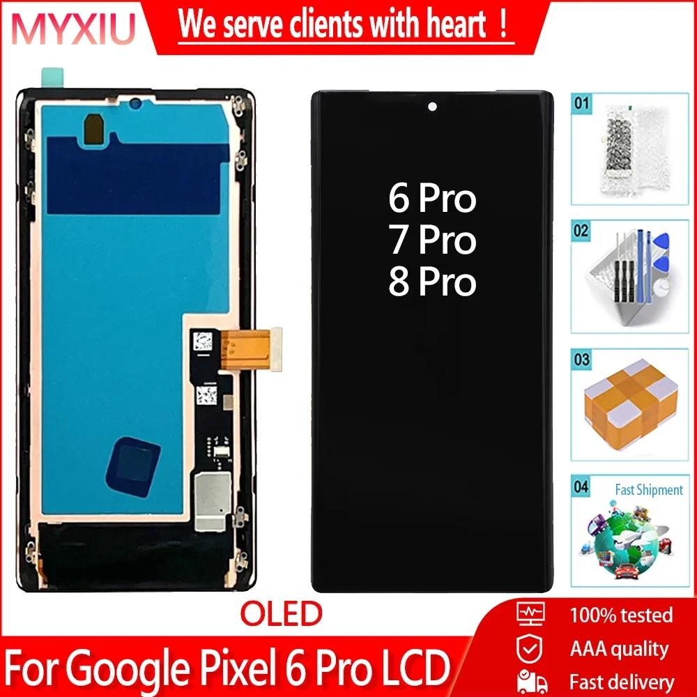 OLED สําหรับ Google Pixel 6 Pro 7Pro 8Pro จอแสดงผล LCD หน้าจอสัมผัสพร้อมกรอบ Digitizer สําหรับ ...