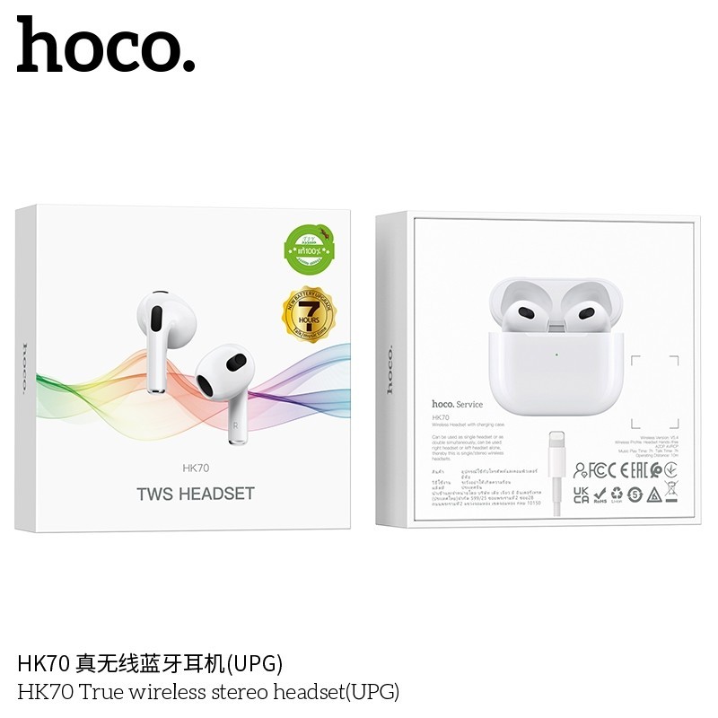 Hoco HK70 หูฟังไร้สาย TWS Bluetooth 5.4 แบตอึด 7 ชม. คุณภาพเสียง HiFi ...