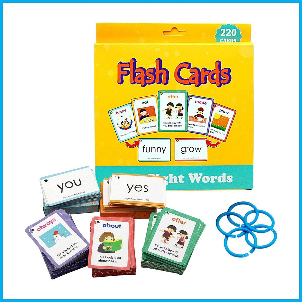 Sight Word Cards 220 Sight Words การ์ดความถี่สูง Sight Word เกมอ่านแฟลช ...