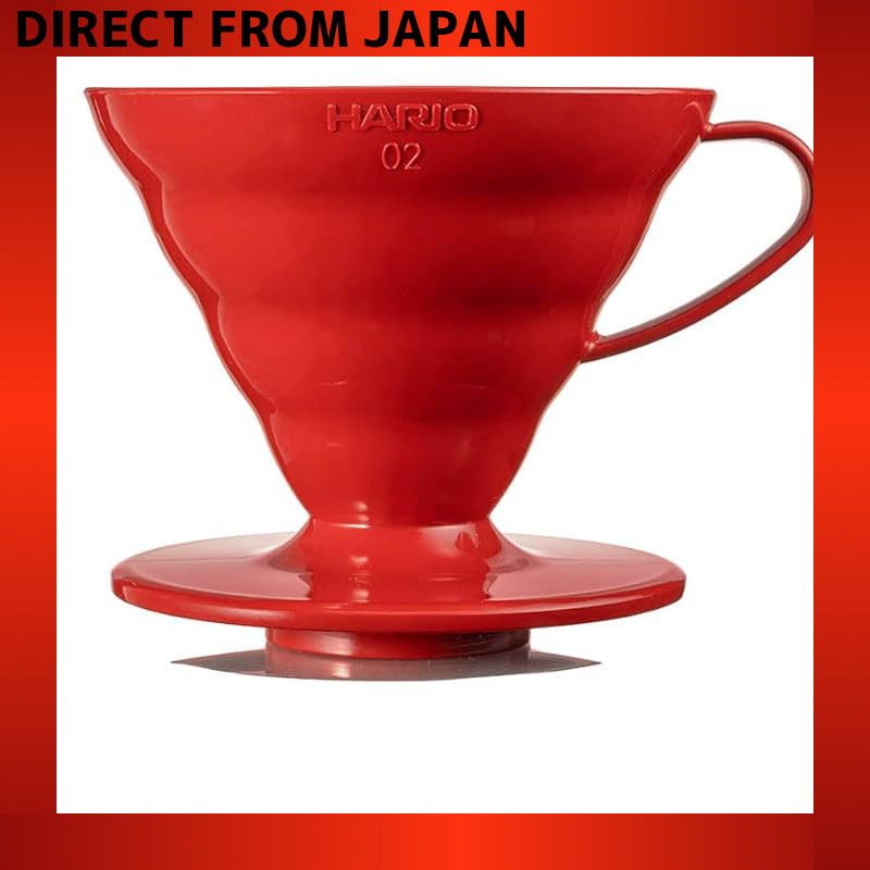 HARIO V60 Transparent Dripper 02 Red, for 1-4 cups, Coffee Hand Drip, Made in Japan, VDR-02-R ...