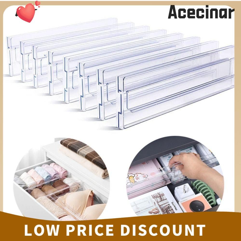 Acecinar ลิ้นชัก Dividers, โปร่งใสปรับลิ้นชักแยก, Telescoping DIY มัลติ ...
