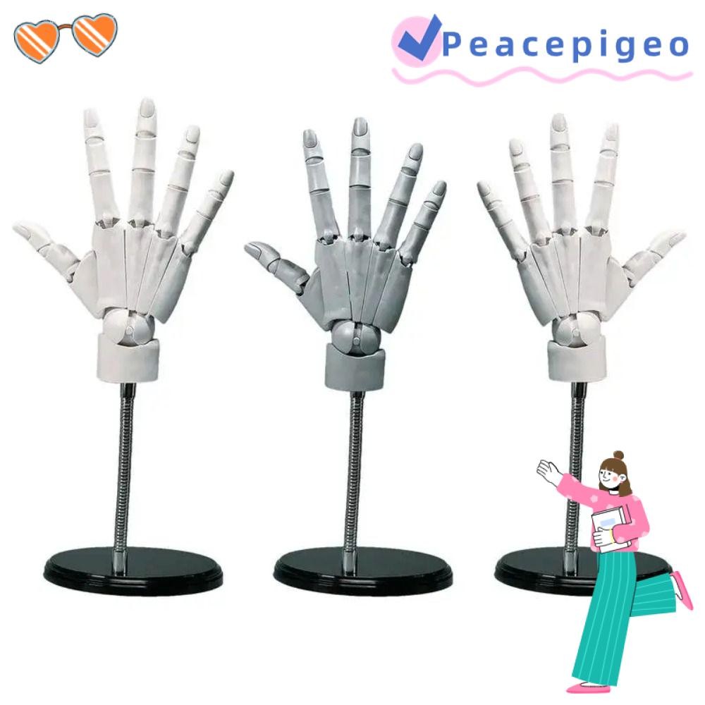 PEACEPIGEO Artist Mannequin Hand Shape, Fexible 1:1 Hand Model, Posable Fingers Movable PVC ...