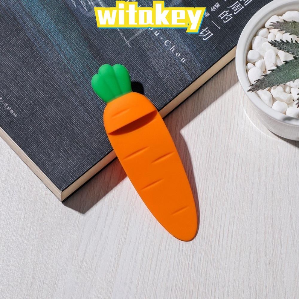 WITAKEY 3 ชิ้นซิลิโคนหนังสือ Make, อ่านคนรักการ์ตูนแครอทอ่านบุ๊คมาร์ค, ตลก 12 ซม.หน้า Flipping ...