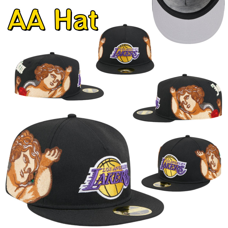 NBA Los Angeles Lakers X Jon Stan Angel ปัก 59FI.F.TY หมวกติดตั้ง Angel ...