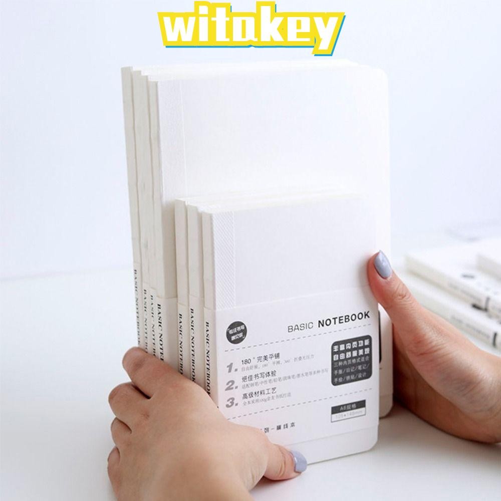 WITAKEY สมุดบันทึกทดแทน, ตารางแนวนอนเปล่า A5 a6 เปลี่ยนสมุดเติม, สมุดโน๊ตกระดาษสีขาวคุณภาพสูง ...