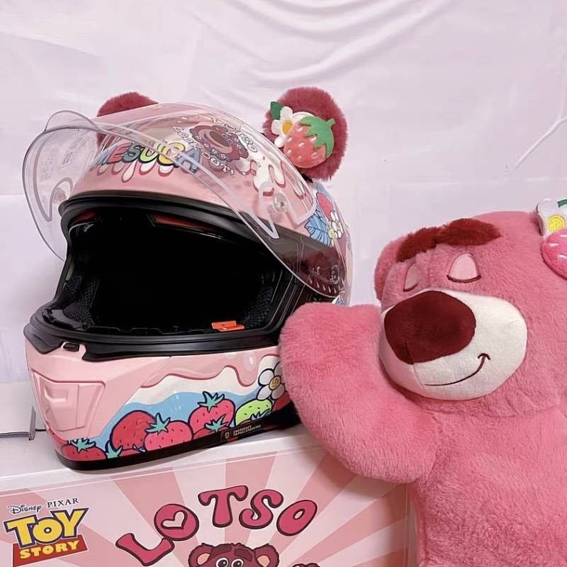 【Ready Stock】 Strawberry Bear Helmet Decoration Electric Car Ski Helmet ...
