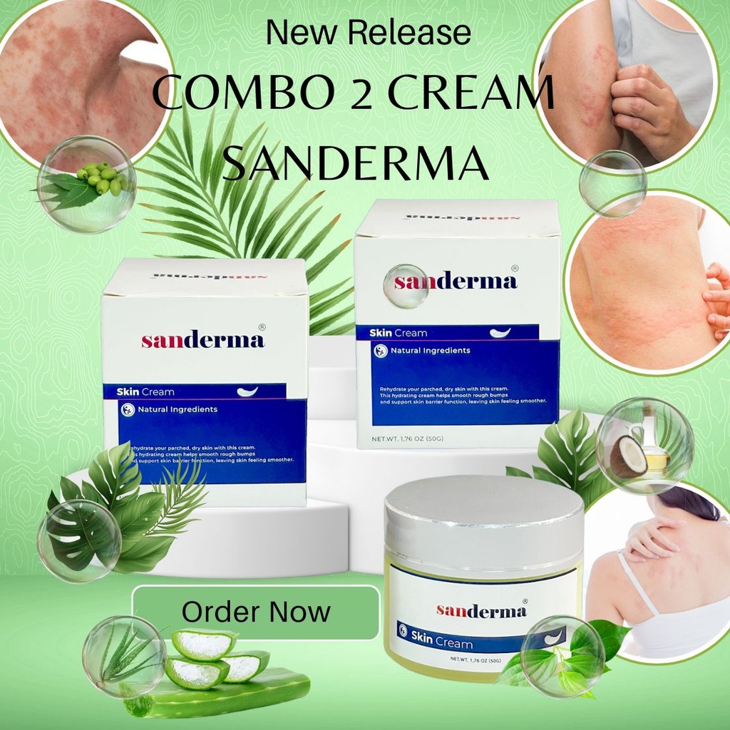 COMBO 2 SANDERMA รักษาสะเก็ดเงิน เชื้อรา ผื่นคัน รอยแดง โรคผิวหนัง ครีม ...