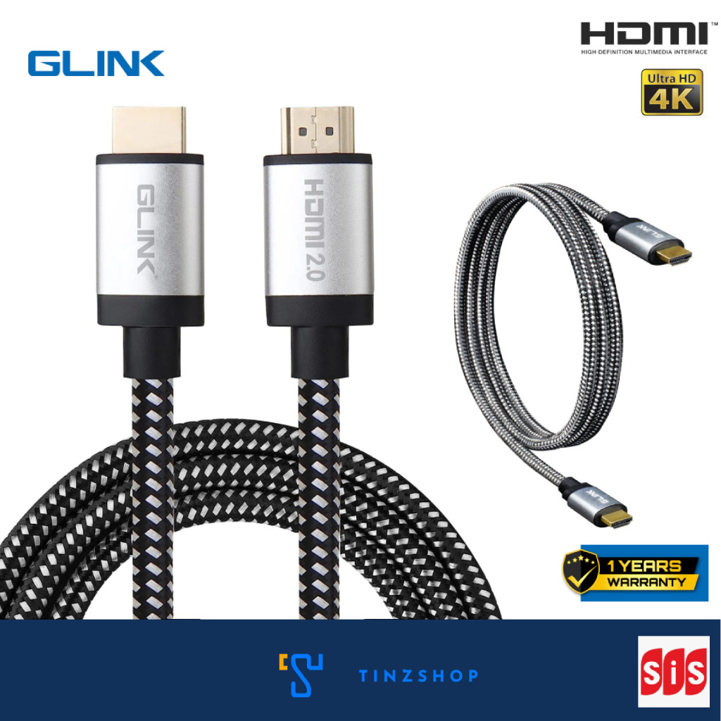 [Tinzshop] GLINK GL201 HDMI 2.0 สายแบบถัก 1.8/3/5/10/15/20M คุณภาพดี 4K ...