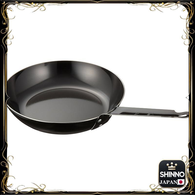 《JAPAN》★Endo Shoji TKG Iron Fry Pan 20cm - IH Compatible, Thick Plate Black Skin, Made in ...