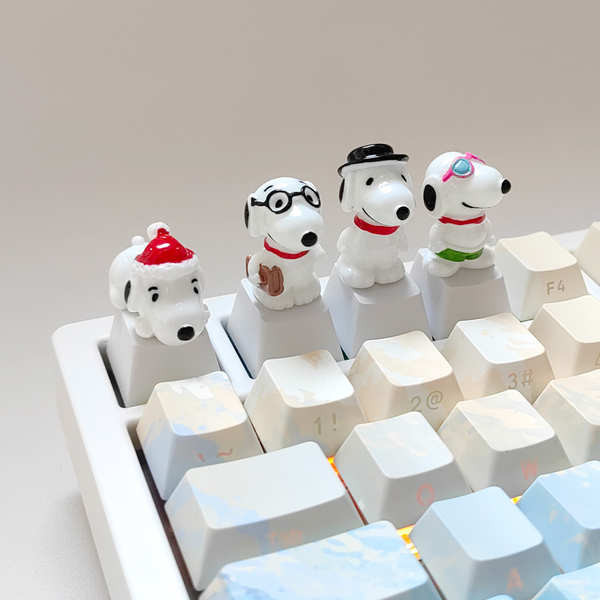 keycap Snoopy White Dog Keycaps คีย์บอร์ดเครื่องกล ESC น่ารักสามมิติสี ...