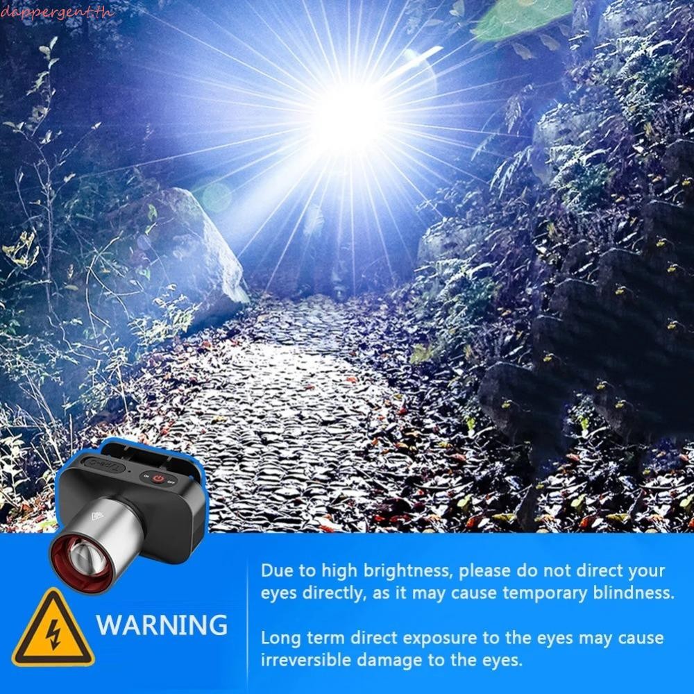 Dappergent ไฟหน้า, Dimming 3 โหมดไฟ LED ไฟหน้า,มัลติฟังก์ชั่น USB ชาร์จกันน้ํา Zoomable ไฟฉายหัว ...