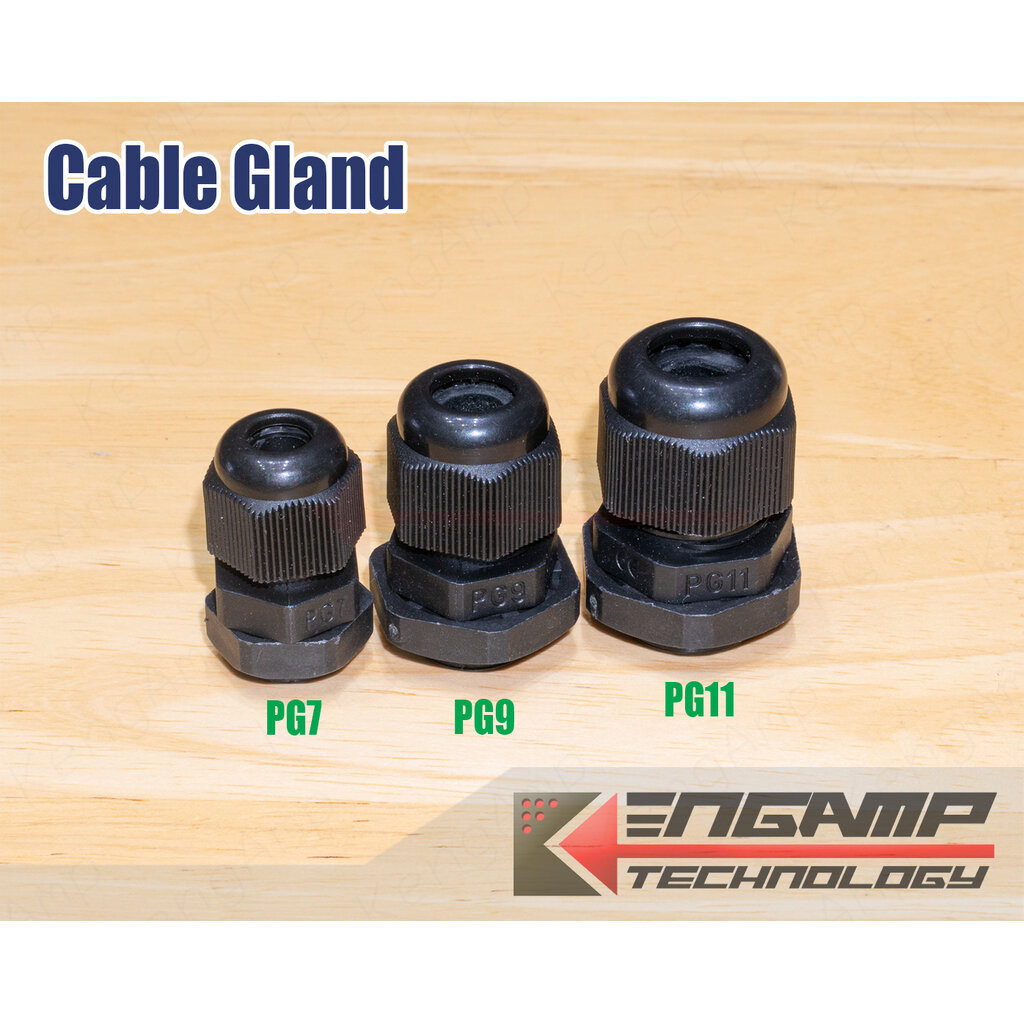(10ตัว) [WIRE] เคเบิลแกรน PG7 PG9 PG11 สีดำ ตัวรัดสายหรือบีบสาย สำหรับ ...